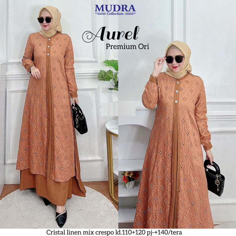Jual gamis muslim original premium mudra aurel dan aurel#2 gamis adem ...