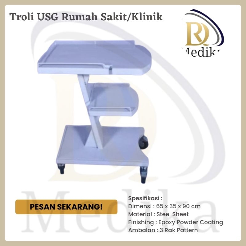 Jual Troli USG Rumah Sakit /Klinik/Instrumen medis ECG/EKG/USG | Shopee ...