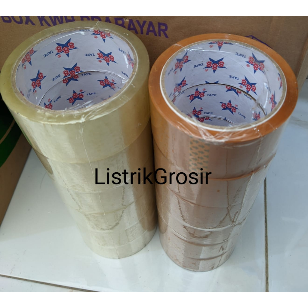 Jual Plakban Lakban Bening Coklat 45 MM x 50 Meter 888 Tape kualitas ...