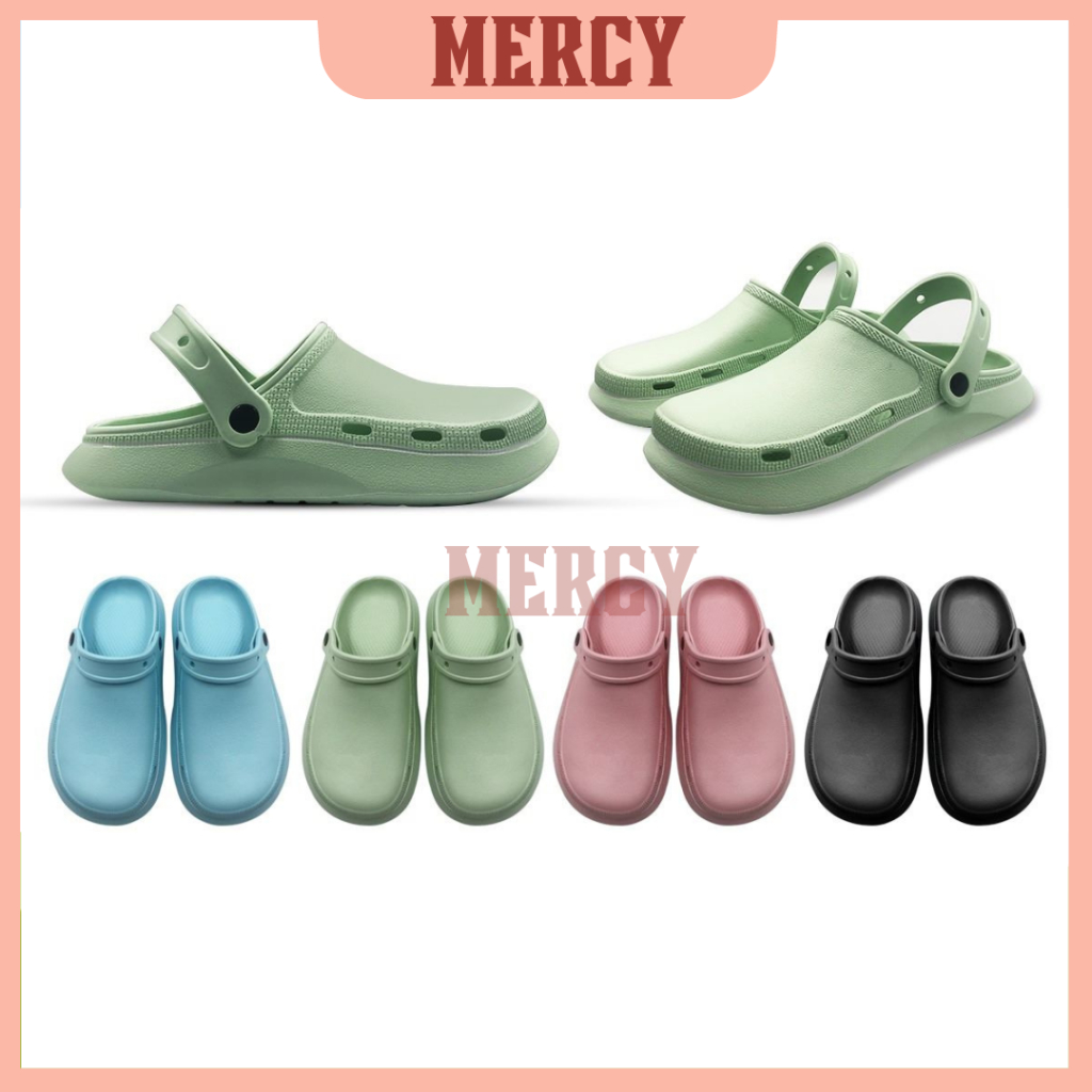 Jual SANDAL BAIM SLIP ON SANTAI SANDAL KODOK WANITA PASTEL MACARON ANTI ...