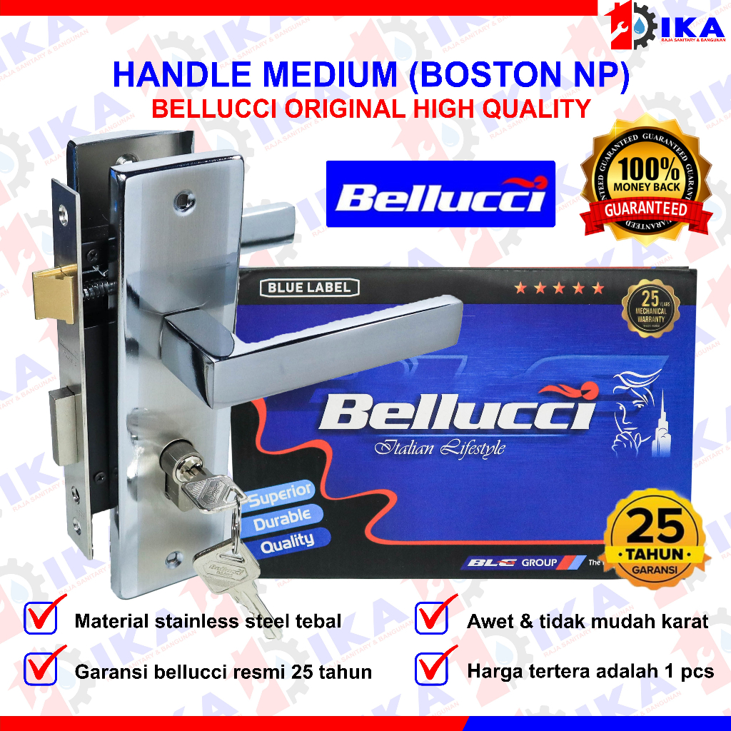 Jual Slot Kunci Handle Handel Bellucci Boston Silver Hendel Pintu Set ...