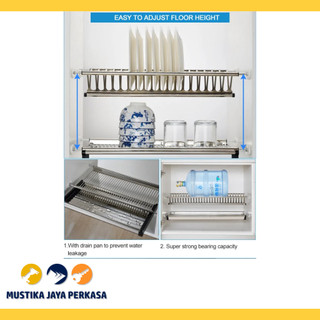 Jual Rak Piring Dapur Atas 60 70 80 90100 cm Gantung Tempat Piring ...
