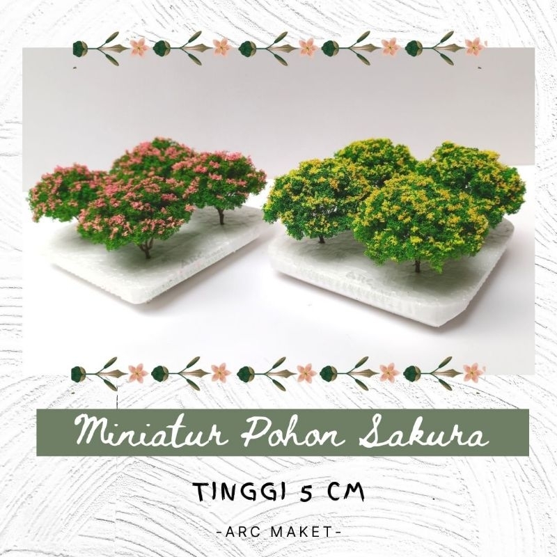 Jual Maket / Miniatur Pohon Sakura Tinggi 5 cm untuk Arsitektur ...