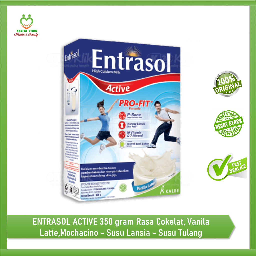 Jual ENTRASOL ACTIVE 350 gram Rasa Cokelat, Vanila Latte,Mochacino ...