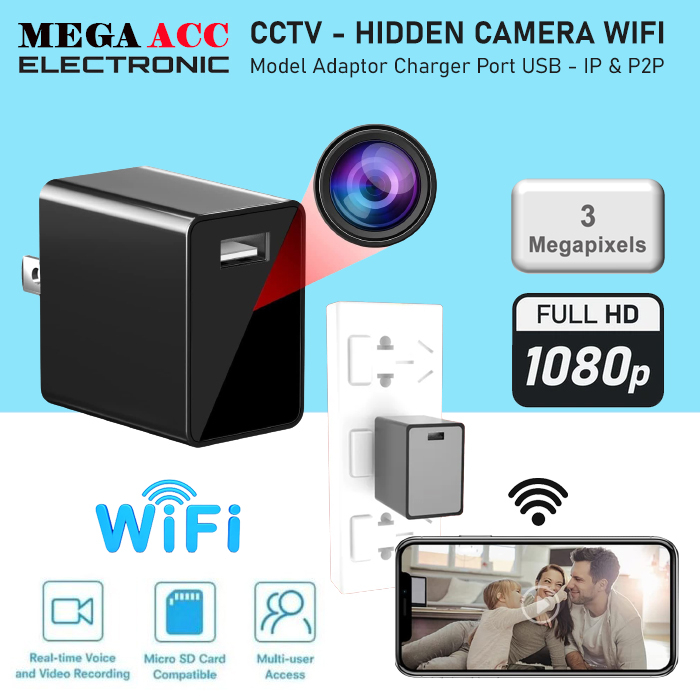 Jual IP Camera Cctv USB Charger Wireless 3MP FHD 1080P - Hidden Camera ...