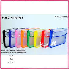 Jual Map Plastik Kancing 2 Jaring Folio/ Zipper School Bag / Map ...