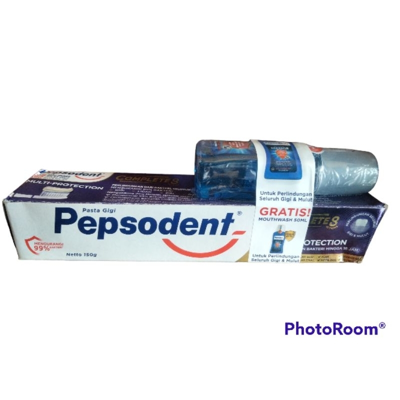 Jual Pepsodent complete 8 free mouthwash 50ml | Shopee Indonesia