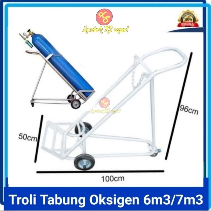 Jual TABUNG OKSIGEN OXYGEN 6M3 PLUS ISI LENGKAP REGULATOR NASAL TROLLY | Shopee Indonesia