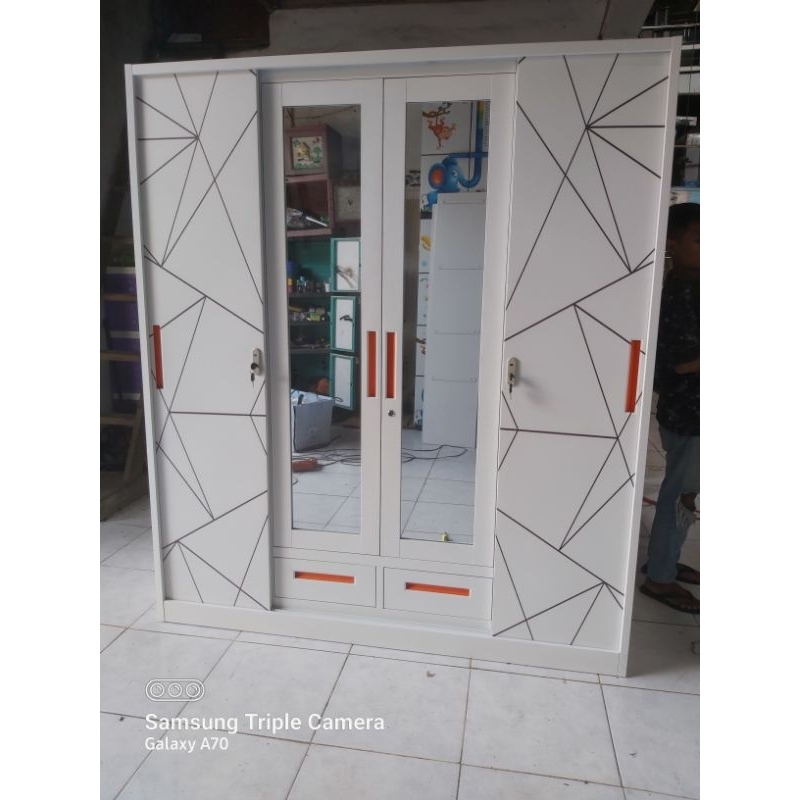 Jual Almari plat besi sliding 4 pintu | Shopee Indonesia
