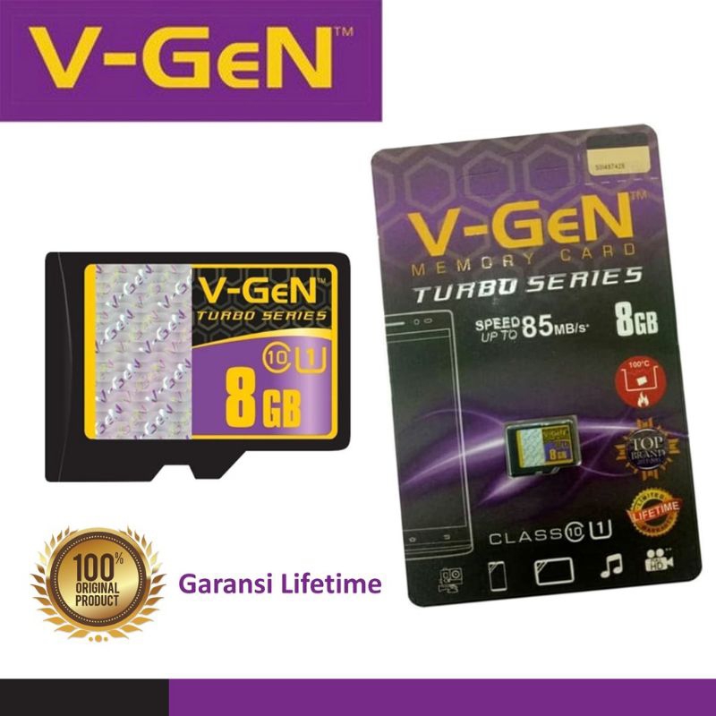 Jual Micro SD V-GeN Turbo 100 MBs 8GB Class Speed Up (dari Makassar ...