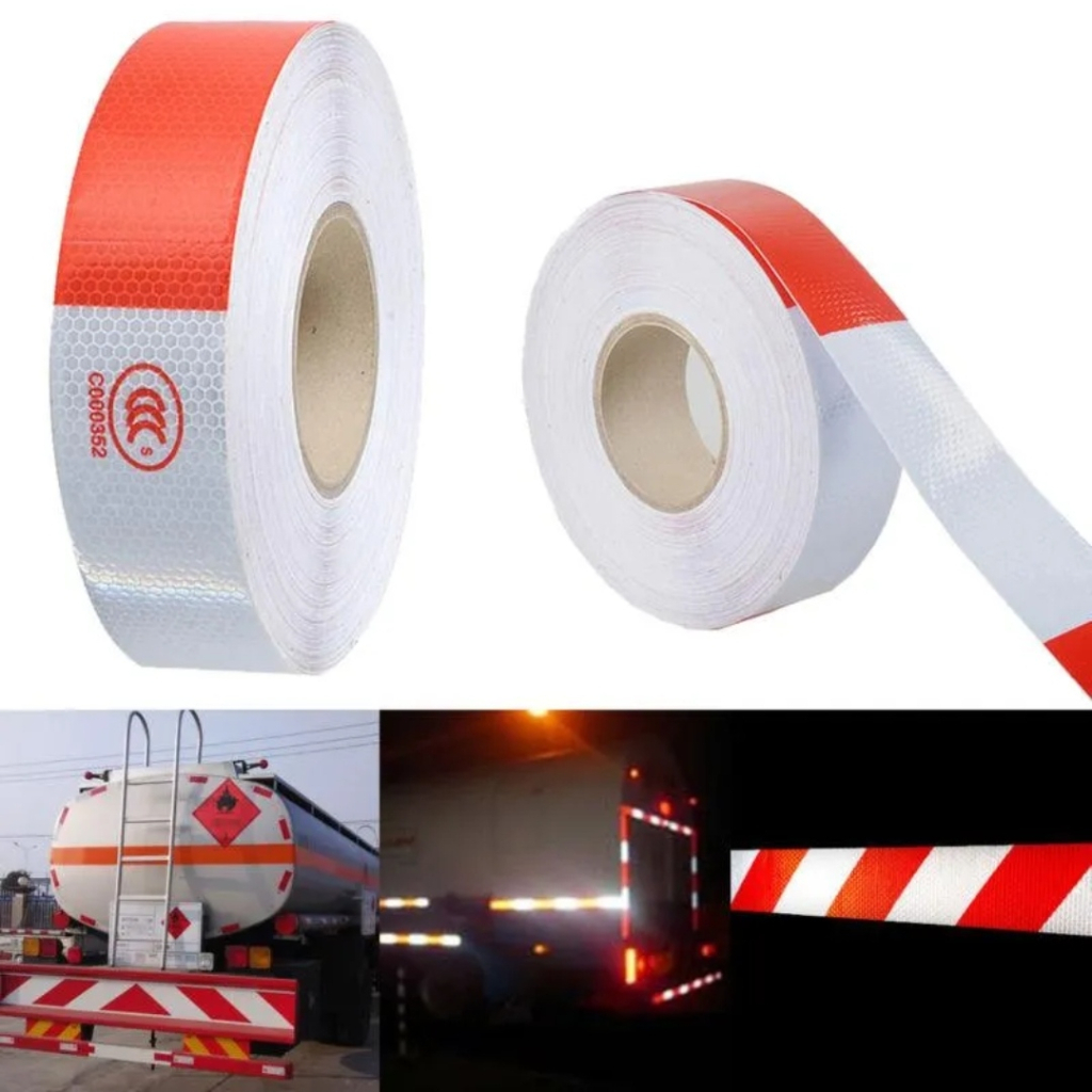 Jual Stiker Reflective Truk Strip Merah-Hitam (1 Roll) | Shopee Indonesia