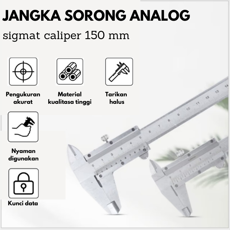 Jual Sigmat Caliper Jangka Sorong Stainless 150 mm Alat Pengukur Dimensi - JSA | Shopee Indonesia