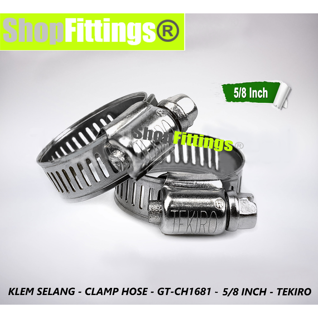 Jual TEKIRO 1681 Klem Selang Air Klam 5/8" Cincin Clem Gas Hose Clamp ...