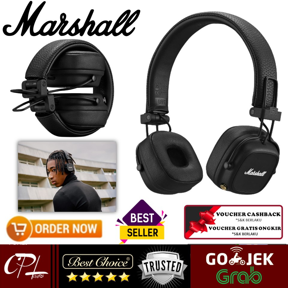 Jual Marshall Major IV Bluetooth Headphone Marshall - ORIGINAL | Shopee ...