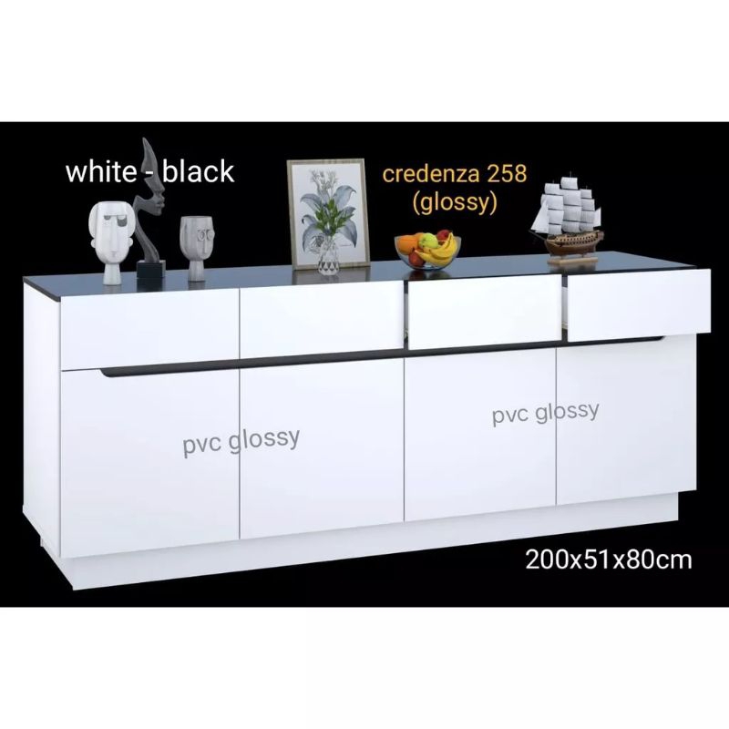 Jual Meja Serbaguna Uk200cm - Meja TV Minimalis PVC Glossy - Lemari ...
