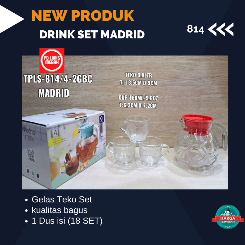 Jual Gelas set / Drink set / Pitcher set 4 in 1 / 18 set | Shopee Indonesia