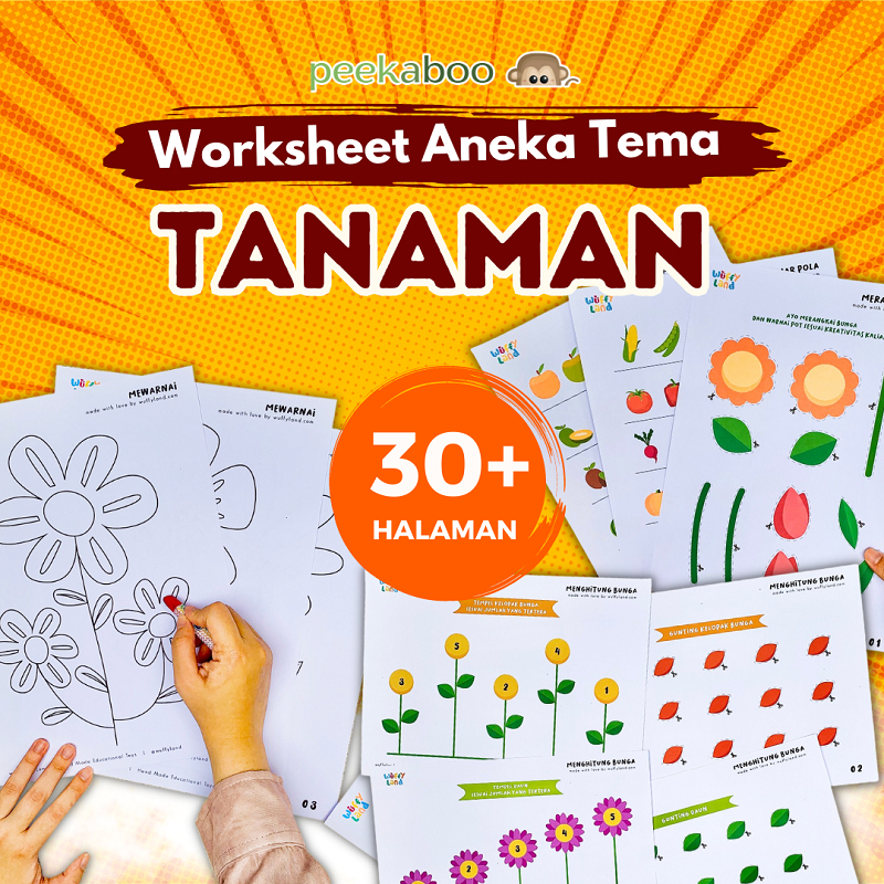 Jual WORKSHEET TEMA TANAMAN (32 lembar kegiatan anak paud, belajar ...