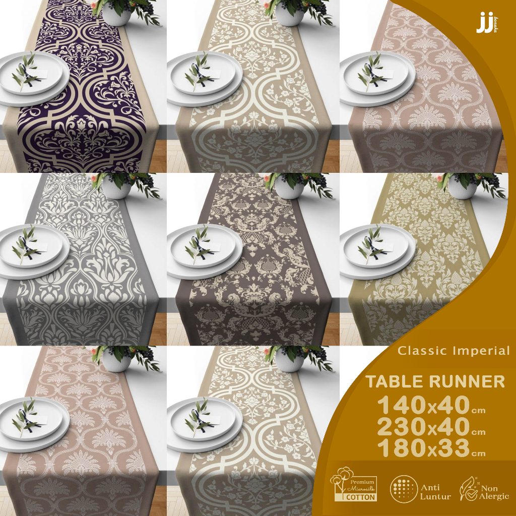 Jual TABLE RUNNER TAPLAK MEJA PRINT MOTIF IMPERIAL CLASSIC 140X40 ...