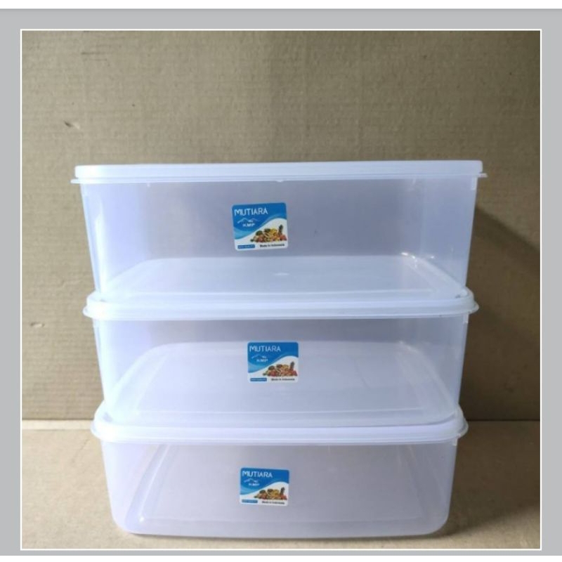 Jual Toples Wadah Food Box Transparan Persegi Panjang Kmp Mutiara 3500
