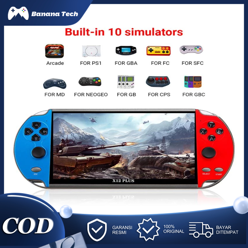 Jual Banana Tech X12 Plus 7 " Game Retro Built-In 10000 + Game Layar ...