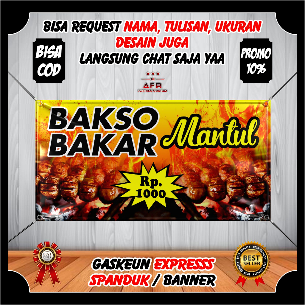 Jual Spanduk Banner Bakso Bakar dan Sosis Bakar Ukuran 120x60cm ...