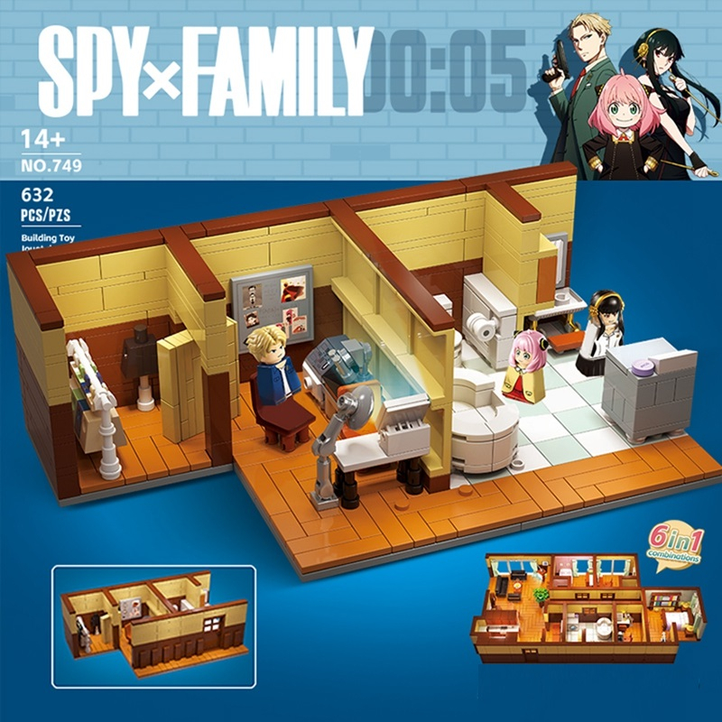 Jual Spy X Family Room Anime Figure Loid Anya Yor Forger Brick | Shopee ...