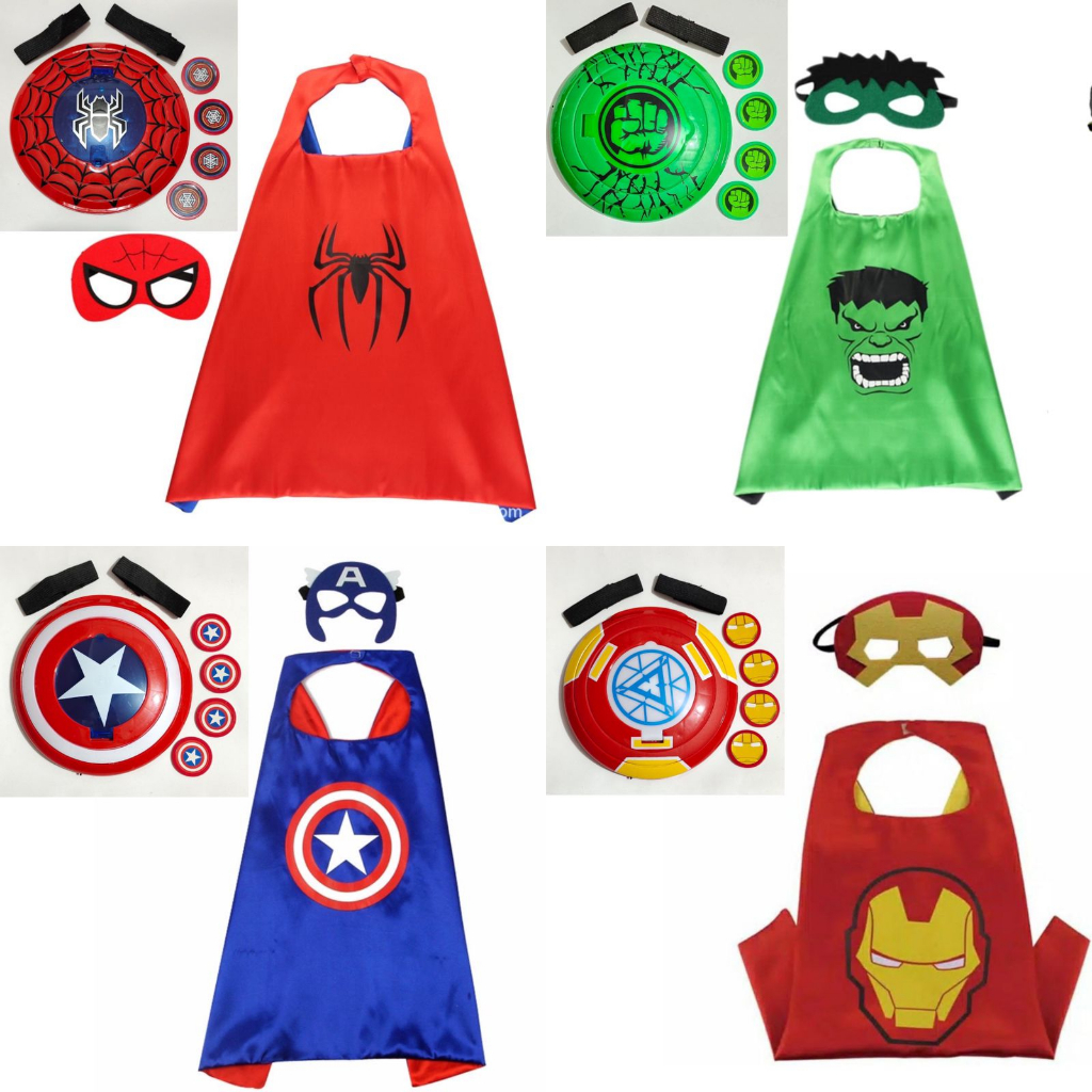 Jual Jubah Superhero Satu Set Dengan Topeng Dan Mainan Tameng Peluru ...
