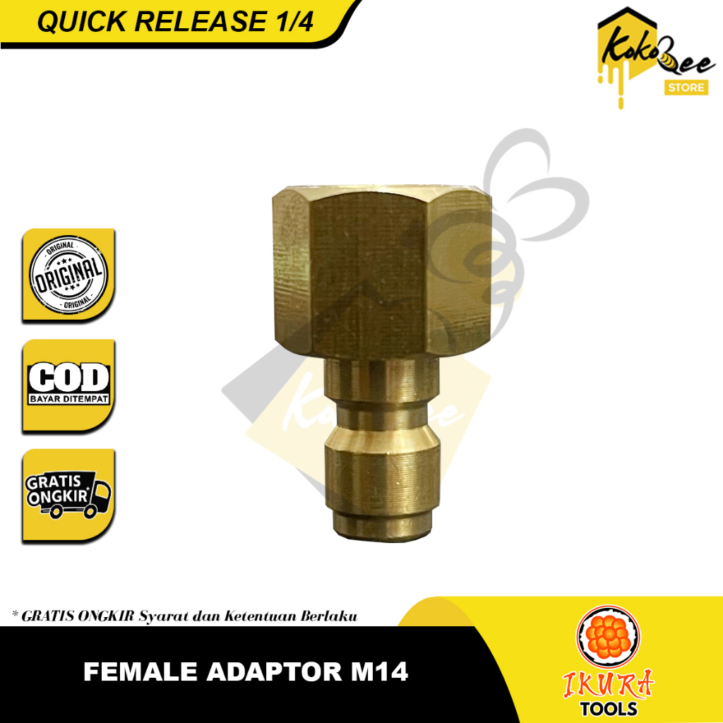 Jual Nepel female m14 1/4 quick release adaptor selang ke gun jet ...