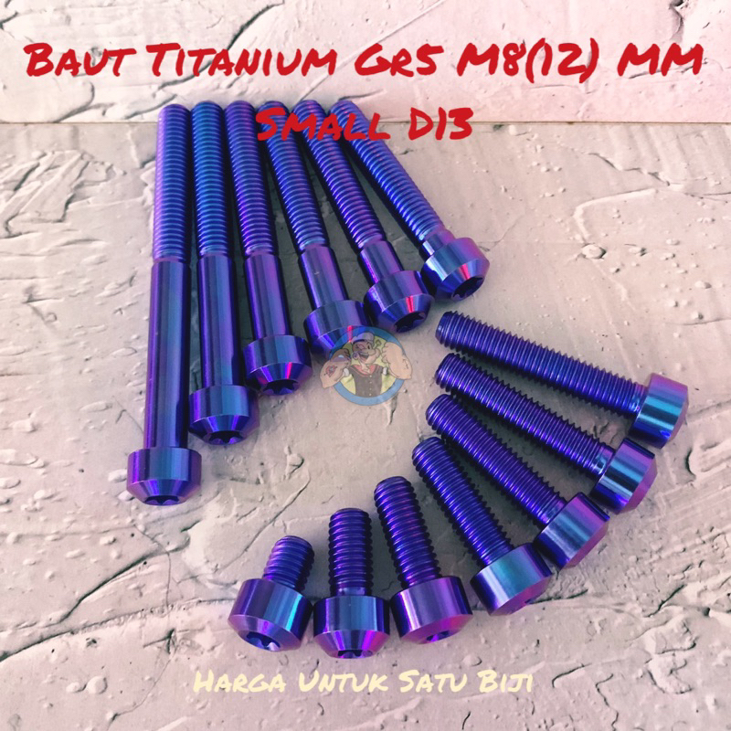 Jual Baut Titanium M8 MM Small Head Atau Baut 12 Panjang 10 - 70 MM ...