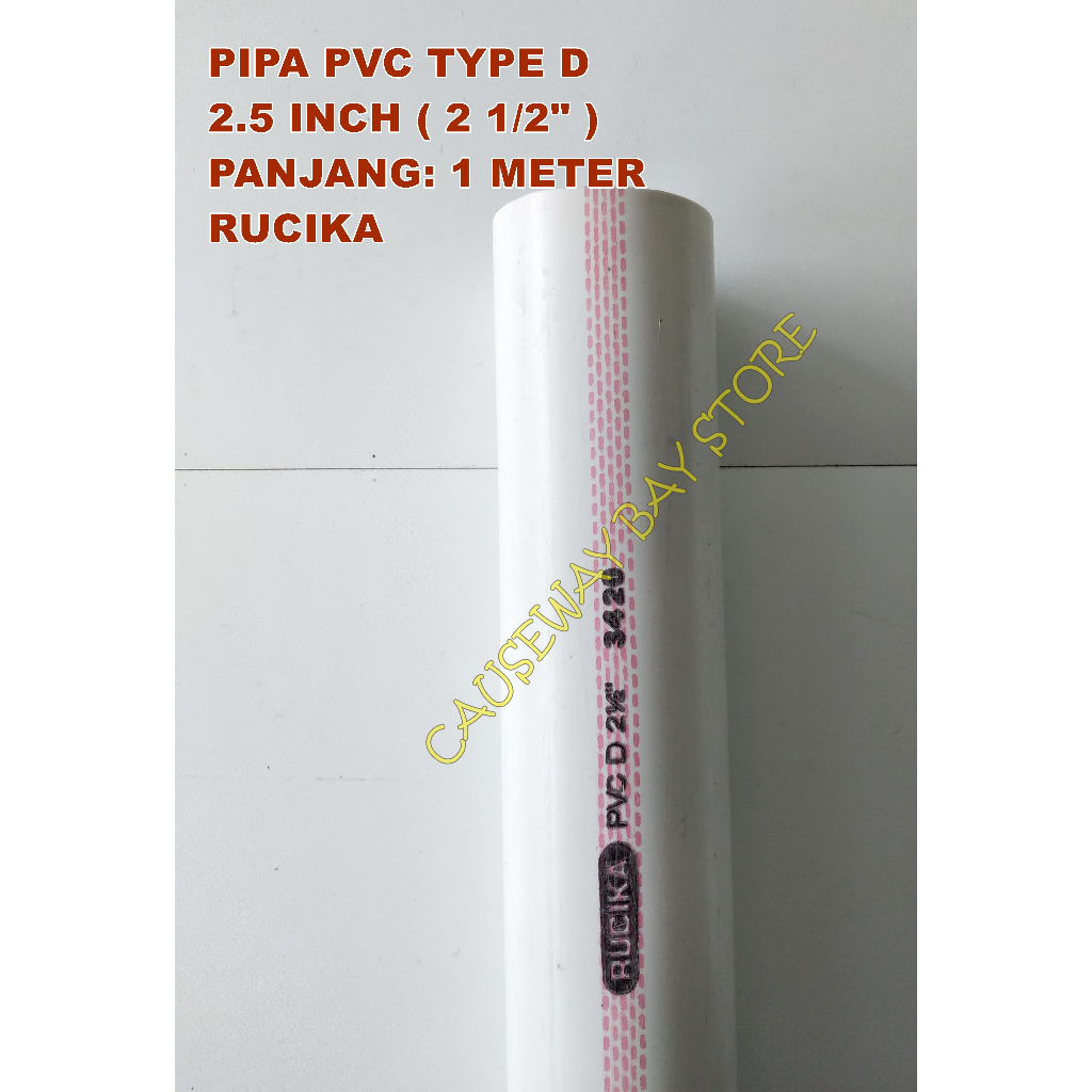 Jual PIPA PVC 2 1/2 INCH TYPE D PANJANG 1 METER RUCIKA - PUTIH | Shopee ...