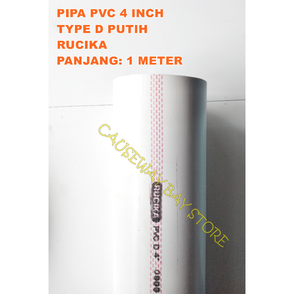 Jual PIPA PVC 4 INCH TYPE D PANJANG 1M RUCIKA - PUTIH | Shopee Indonesia
