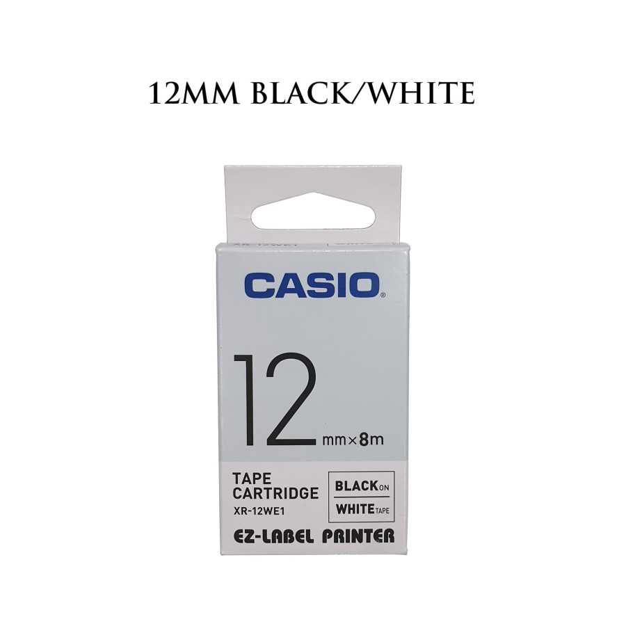 Jual Pita EZ Label Printer Casio 12mm / XR-12YW1 Yellow / 12WE1 White ...