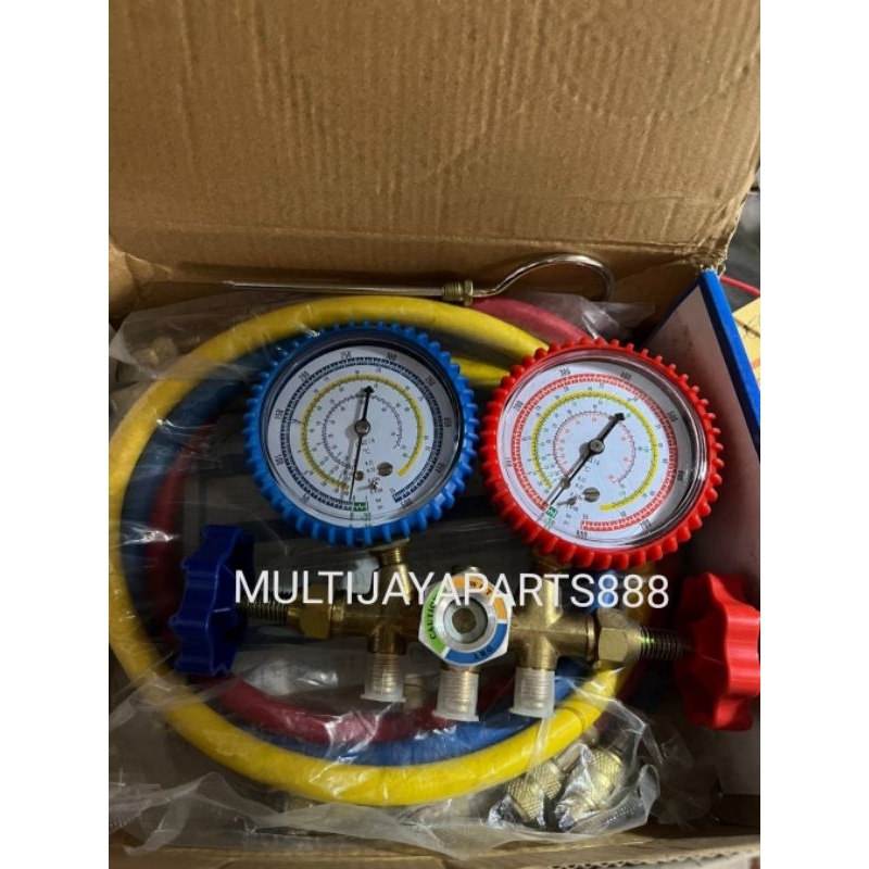 Jual METERAN TESTING MANIFOLD DOUBLE GAUGE SET ALAT ISI FREON AC MOBIL ...