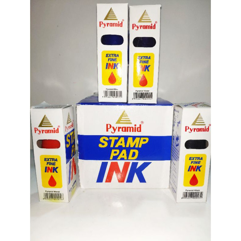 Jual pyramid stamp pad ink tinta stempel warna hitam dan biru | Shopee ...