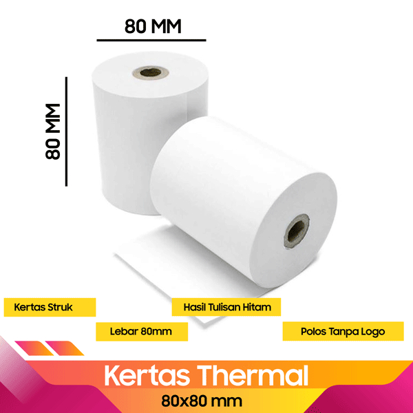 Jual Kertas Thermal 80mm 80x80 Kertas Kasir Struk Paper Roll Termal ...