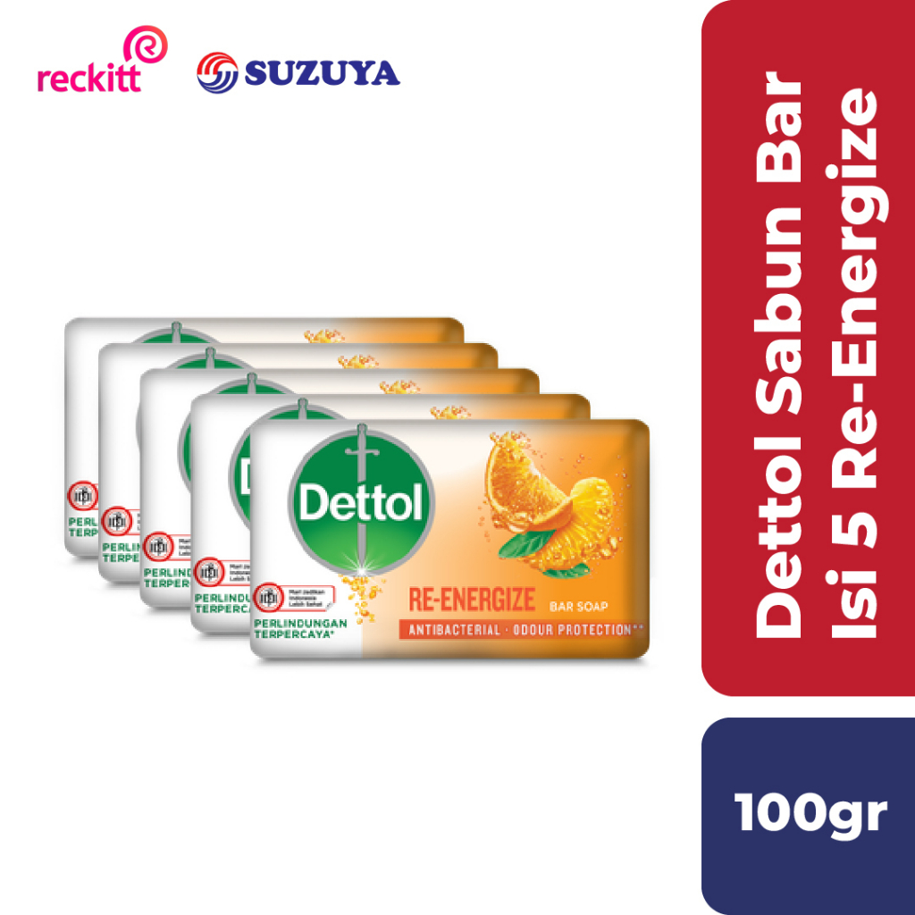 Jual Dettol Sabun Bar Isi5 Re-Energize 100Gr | Shopee Indonesia