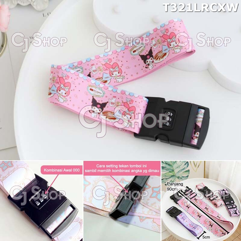 Jual Tali koper luggage belt dgn kunci kombinasi Melody Kuromi T321 ...