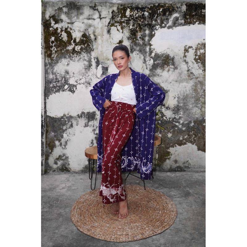 Jual Boolao Kumeli Wrap Skirt Maroon (Rok Lilit Ikat Batik Kawung ...