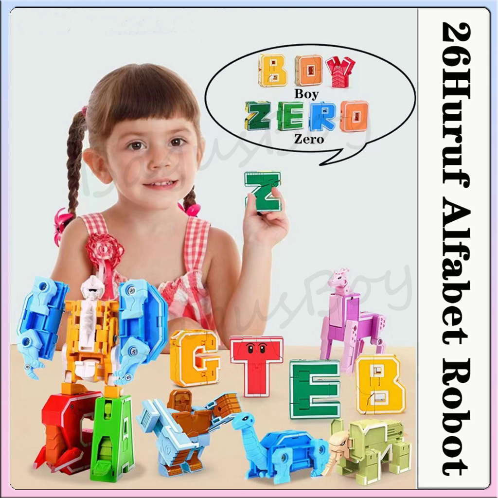 Jual Mainan Edukasi Alphabet Huruf Robot Mega Bots robot huruf gabung ...