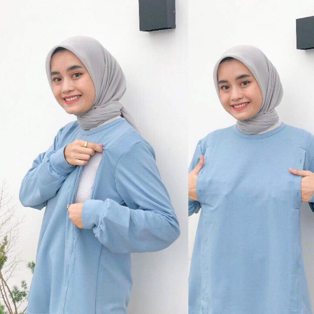 Jual SACHI - Atasan Blouse Busui Bukaan Kanan Kiri Double Akses One ...