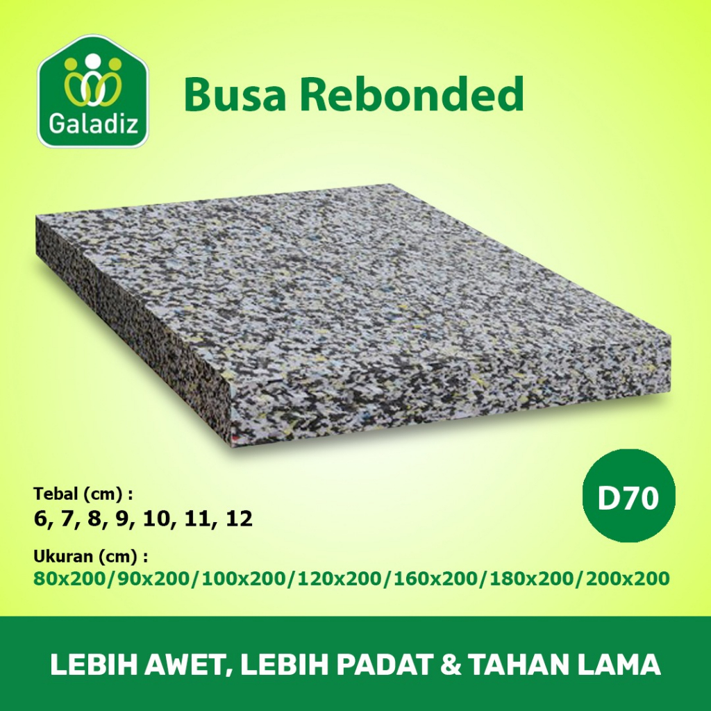 Jual BUSA REBONDED / REBONDED FOAM / MATRAS DENSITY 70 / TEBAL 6 CM-12 ...