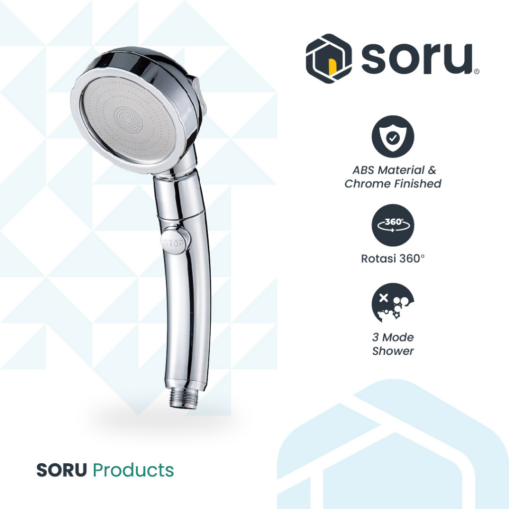 Jual Soru Kepala Shower Model Jepang 3 Mode + Tombol Start/Stop ...