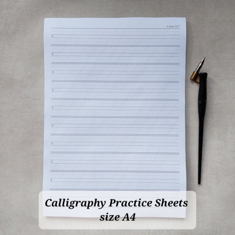 Jual Calligraphy practice sheets dip pen/ brush pen (premium white ...