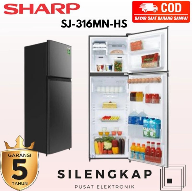 Jual Kulkas 2 Pintu Merk Sharp SJ-316MN-HS | Shopee Indonesia