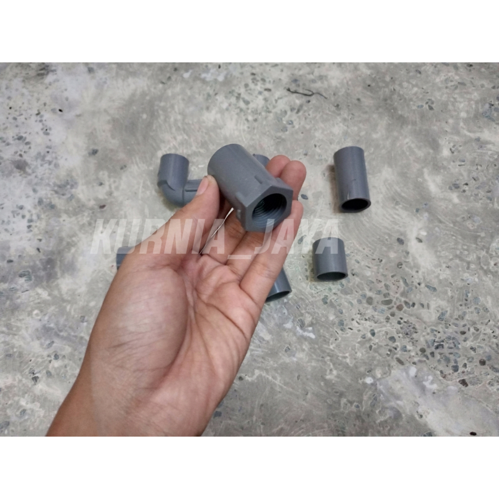 Jual SAMBUNGAN PIPA PVC UKURAN 3/4 INCH ( TEE, KNEE, KNEE DRAT DALAM, SOCKET, SOCKET DRAT DALAM ...