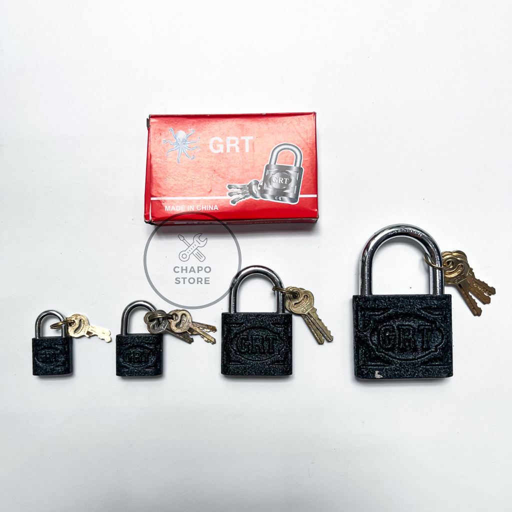 Jual gembok cor hitam GRT 20 25 30 40 50 60 75 kunci gembok pintu pagar ...