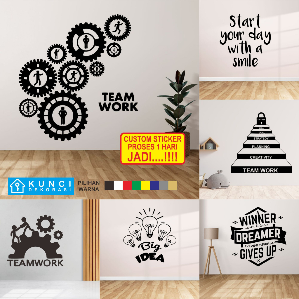 Jual Wall Sticker Stiker Dinding Kaca Quote Kata Motivasi Ruang Kantor ...