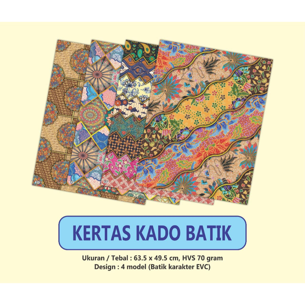 Jual KERTAS KADO MOTIF (BATIK BARU) ISI 50 LEMBAR / KERTAS BUNGKUS KADO ...