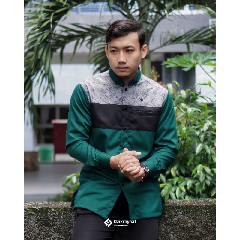 Jual BAJU KOKO DZIKROYAT TERBARU KOKO KEKINIAN KOKO GREEN LENGAN ...