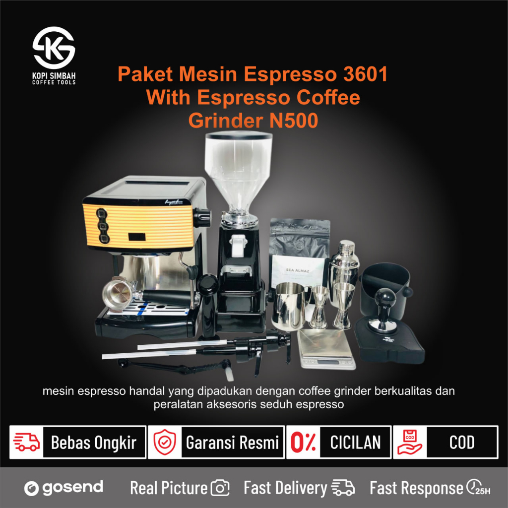 Jual Paket Mesin Espresso FCM 3601 With Grinder N500 LD-019 Alat Seduh Pembuat Kopi Espreso ...